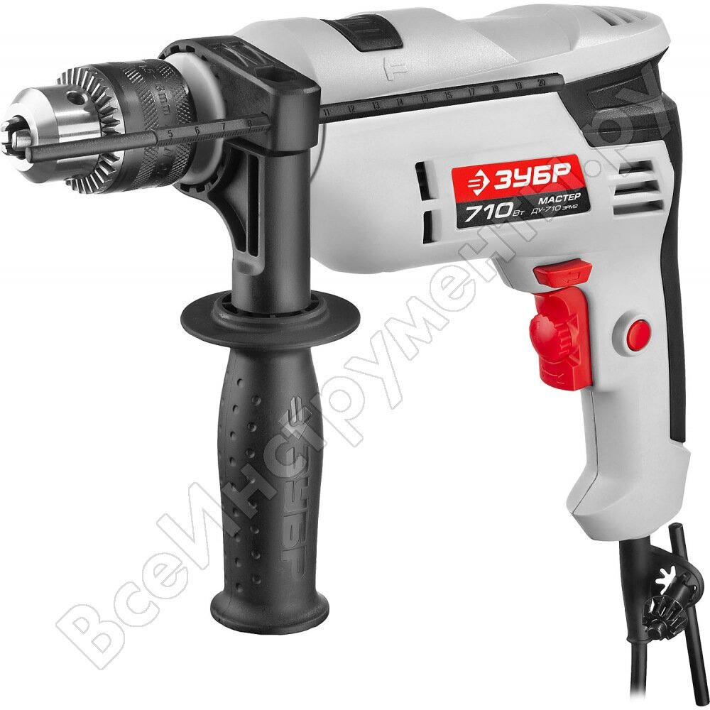 Ударная дрель Зубр мастер ДУ-710 ЭРМ2, с твердыми материалами