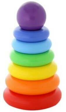 Пирамидка "Колечко-шар" (8 элементов) h=240 мм Полесье П-62383