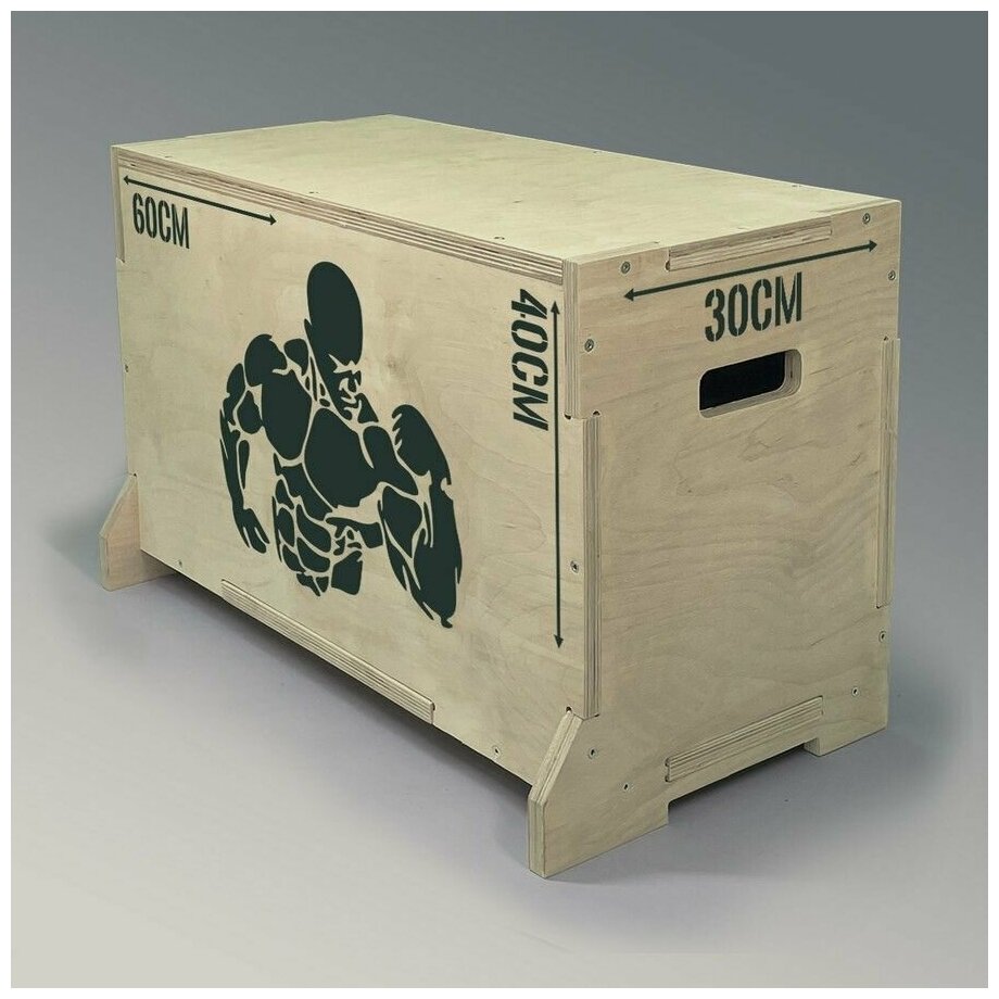 Плиобокс, опора для прыжков универсальный с зеленым принтом Узор - 6