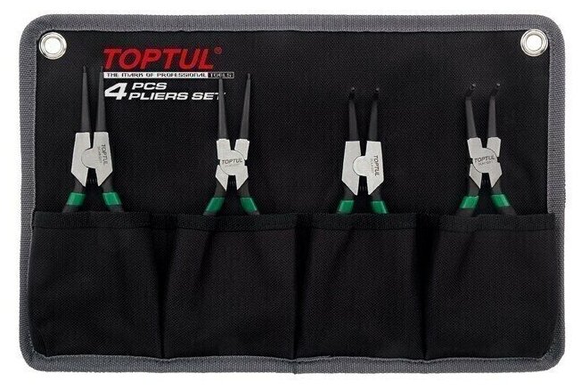 Набор съемников стопорн. колец 4шт. на полотне TOPTUL