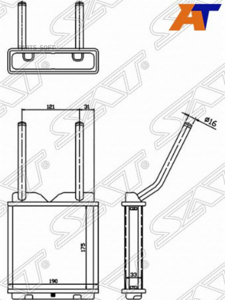 Радиатор отопителя салона Opel Astra 91-94 / Vectra 88-95 SAT ST-OP33-395-0 | цена за 1 шт