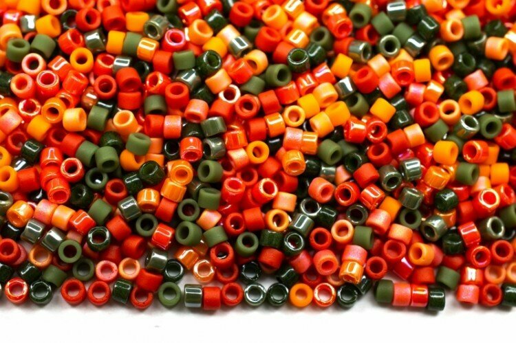 Бисер японский MIYUKI Delica цилиндр 11/0 DB-MIX9008 тыква, 5 грамм