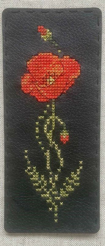 Набор для вышивания Neocraft #НК-03mm Закладка "Мак" черный, Счетный крест, 7 х 16 см