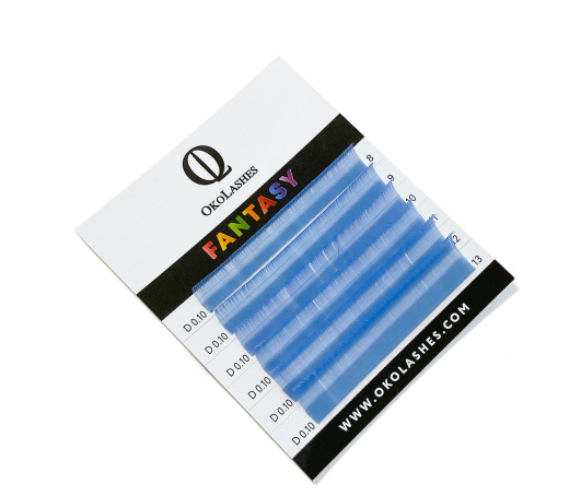 Ресницы Oko Lashes Professional Fantasy mini лазурь D 0.07 7-12 mix