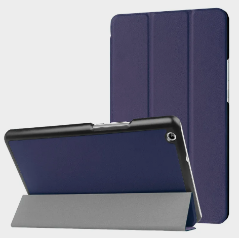Чехол MyPads для Huawei MediaPad M3 8.4 LTE (BTV-W09/DL09) ультратонкий трансформируется в подставку автоблокировка экрана пластиковый синий