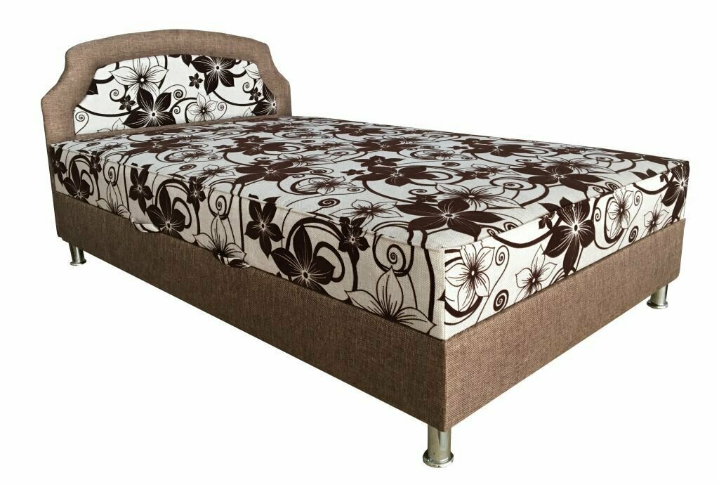 Кровать-тахта Ромео , полутороспальная, с ящиком для белья, флок на рогожке 100х190 см Пружинный блок