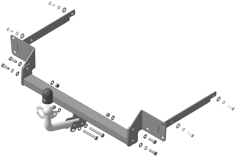 Фаркоп АвтоСтандарт для Ford Focus 2, 3 Hatchback (оцинк. Шар)(паспорт и сертификат в комплекте)(без электрики) F105A