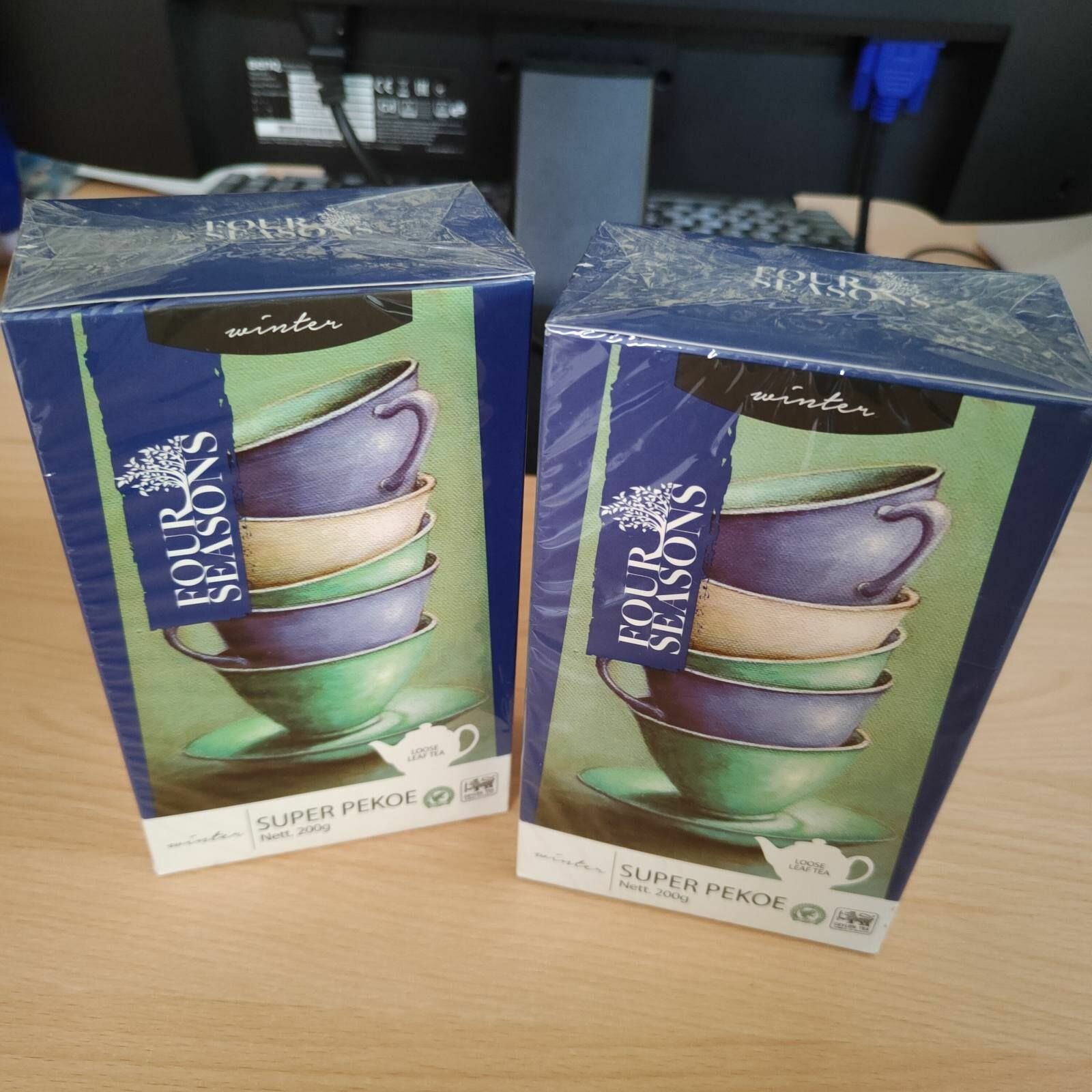 Чай 400г FOUR SEASONS черный цейлонский SUPER PEKOE. Набор из 2х пачек по 200г