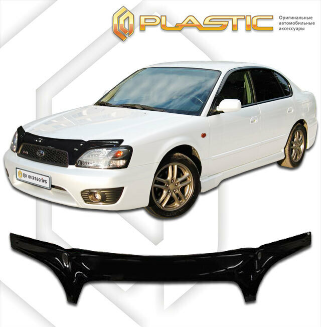 Дефлектор капота для Subaru Legacy 2001-2002 Черный глянцевый СА Пластик