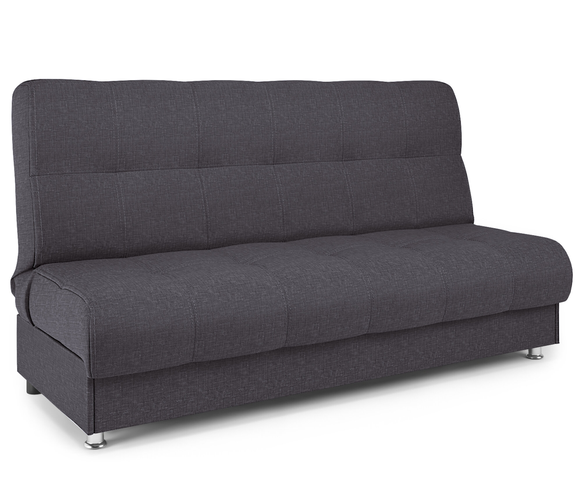 Диван-кровать Гамма БП, раскладной, механизм "книжка", без подлокотников, 198x90x91 см, рогожка серый