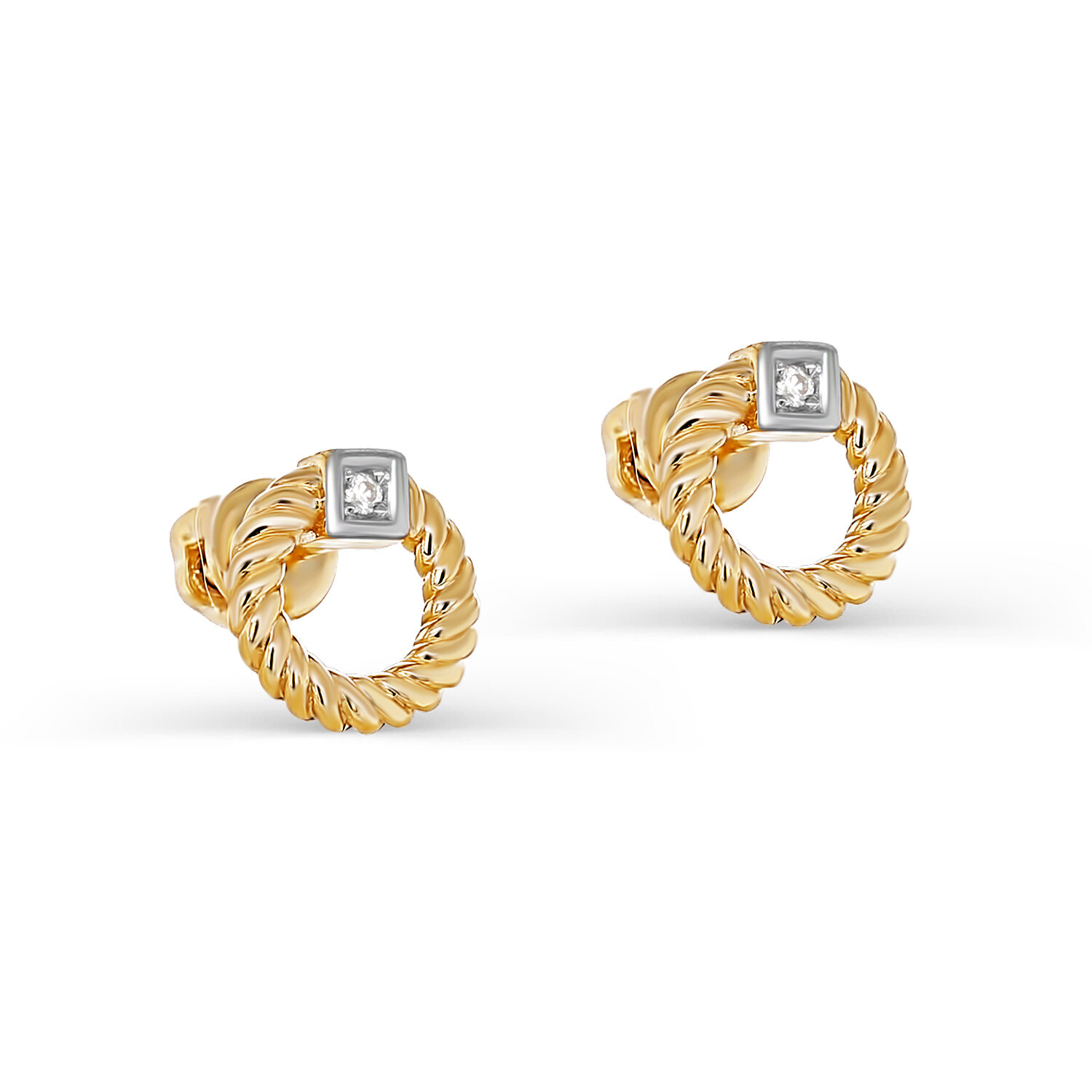 Моносерьга, серебро, 925 проба, фианит