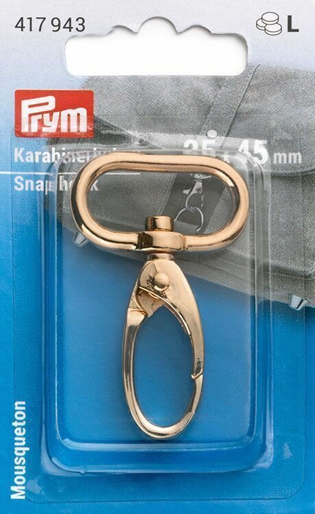 Карабин 25*45мм, сплав цинка, цвет светлого золота PRYM 417943