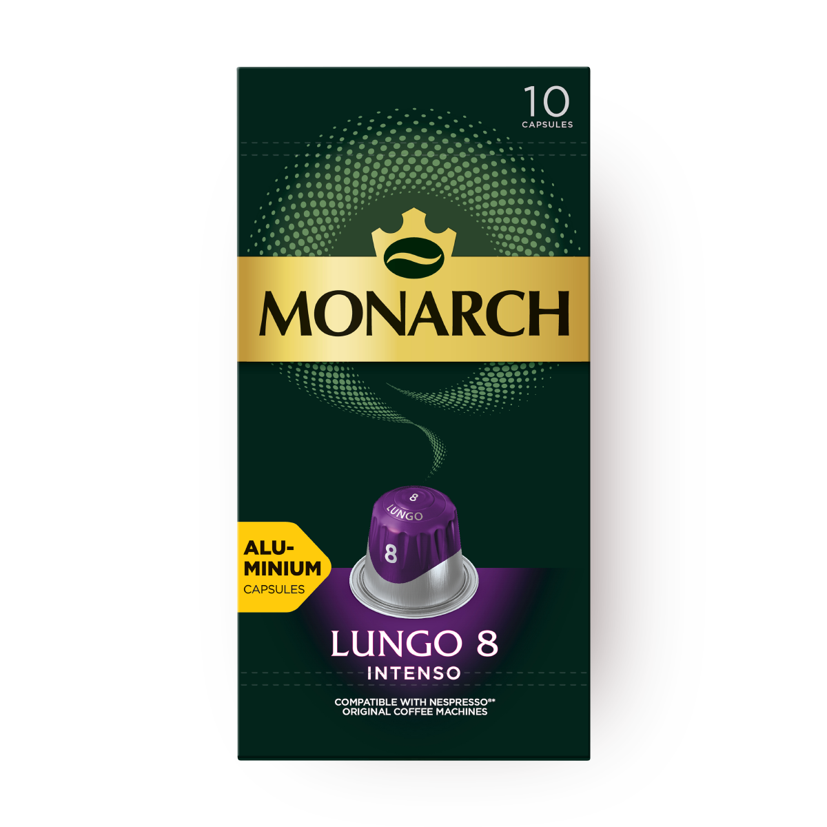 Кофе в капсулах Monarch Lungo 8 Intenso, для Nespresso, 10 капсул