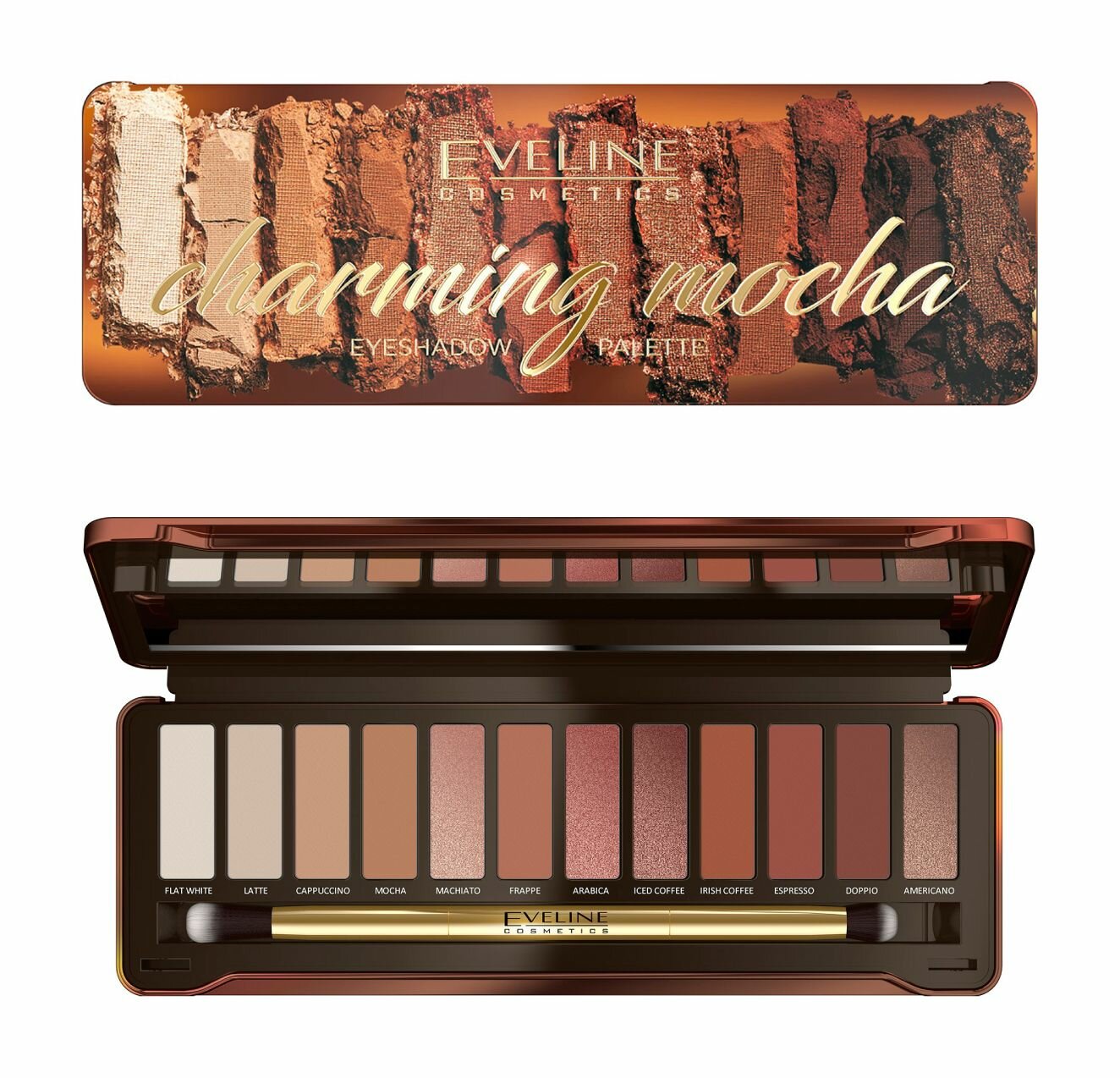 EVELINE Палетка теней для век Charming Mocha, 12 г