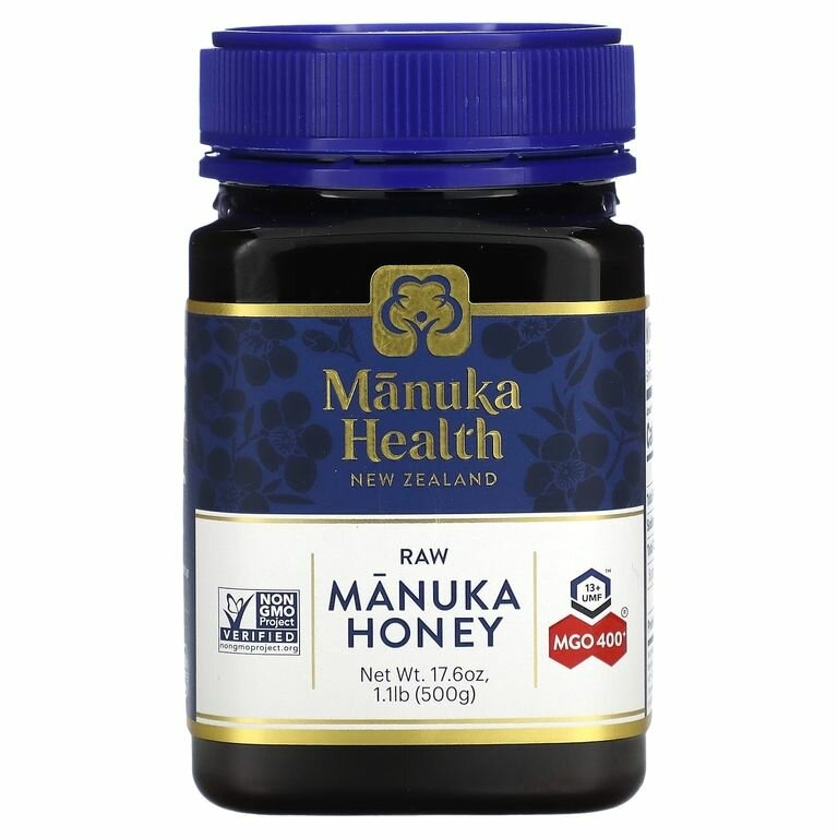 Manuka Health, Мед манука, необработанный, UMF 13+, MGO 400+, 500 г