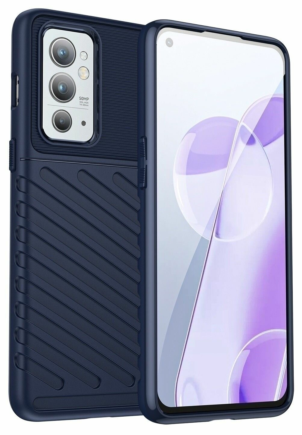 Чехол для OnePlus 9RT силиконовый Thunder Series синий противоударный