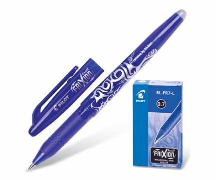 Ручка PILOT FRIXION BL-FR-7-L 0,7мм гелевая "Пиши стирай" с ластиком+термо синяя . Комплект из 12 ручек
