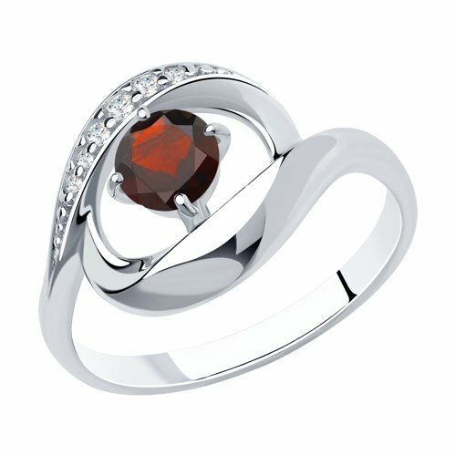 Кольцо, серебро, 925 проба, гранат