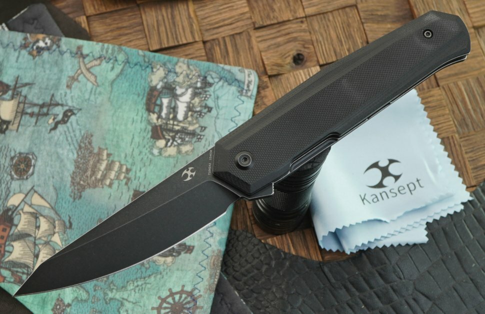 Складной нож Kansept Knives Integra, сталь 154CM, BW, рукоять черный G-10