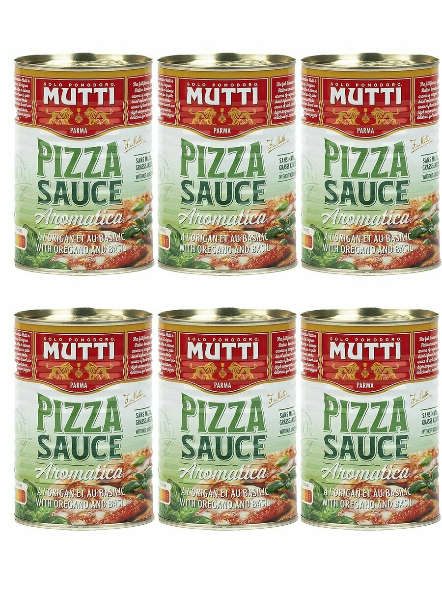 Соус для пиццы MUTTI томатный ароматизированный, 6*400 г жестяная банка