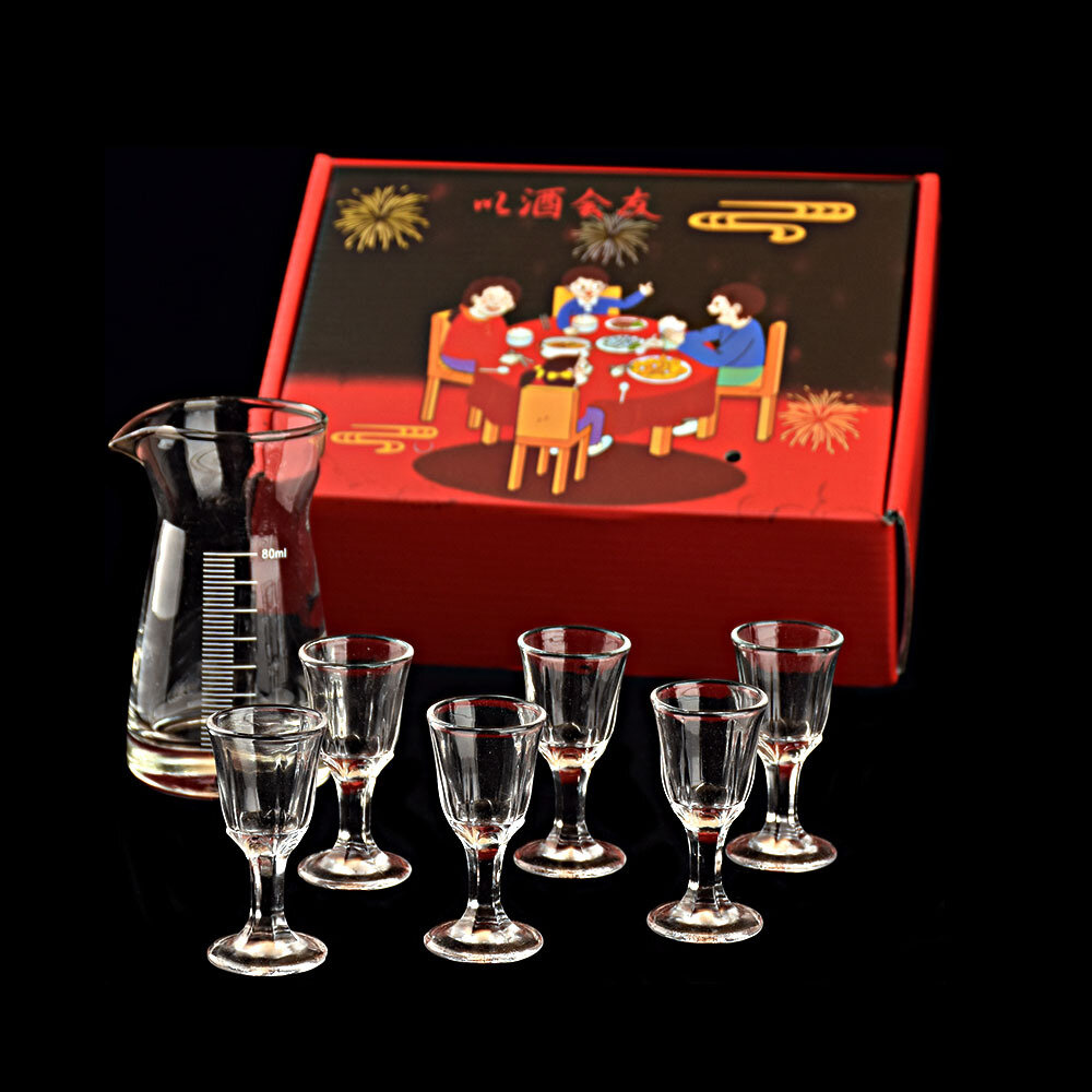 Набор из семи стеклянных стаканов для алкоголя, рекламный стакан для алкоголя, разделитель для алкоголя, рюмка, пуля, стакан Мутай, однократный стакан