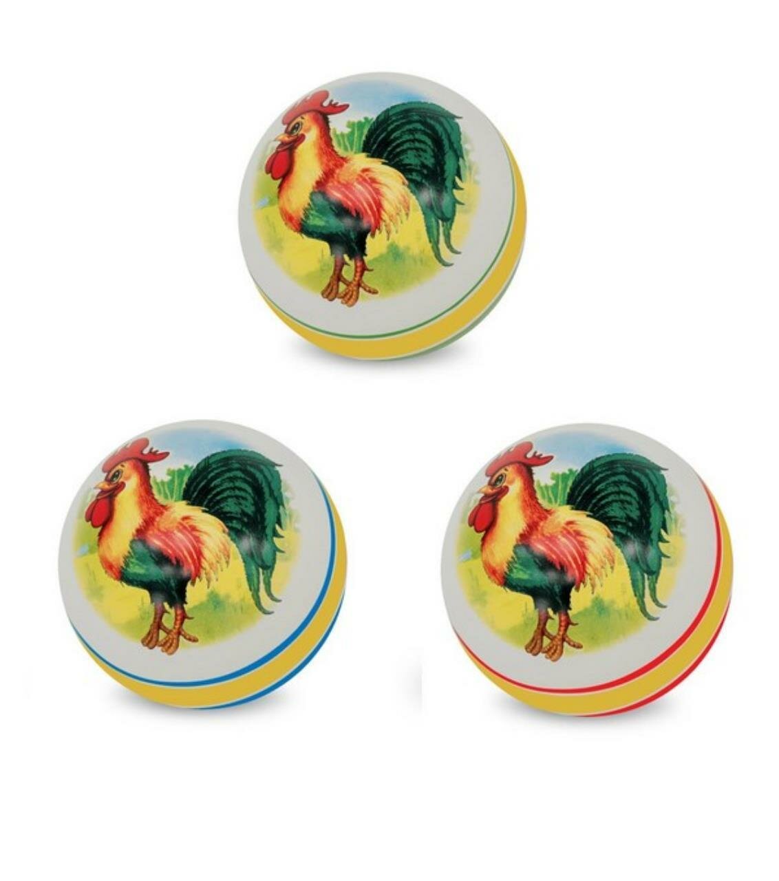 Мяч Чебоксарские мячи "Петушок", диаметр 200 мм, белый, для детей от 3 лет