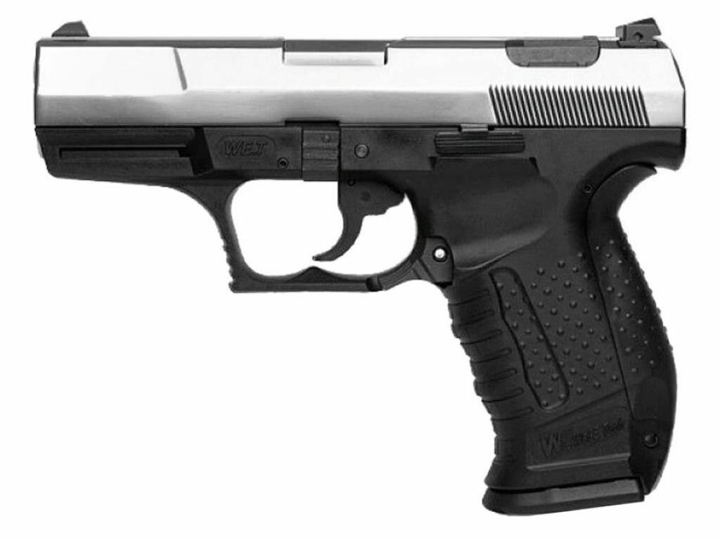Пистолет пневм. WE WALTHER P99 металл,- SILVER