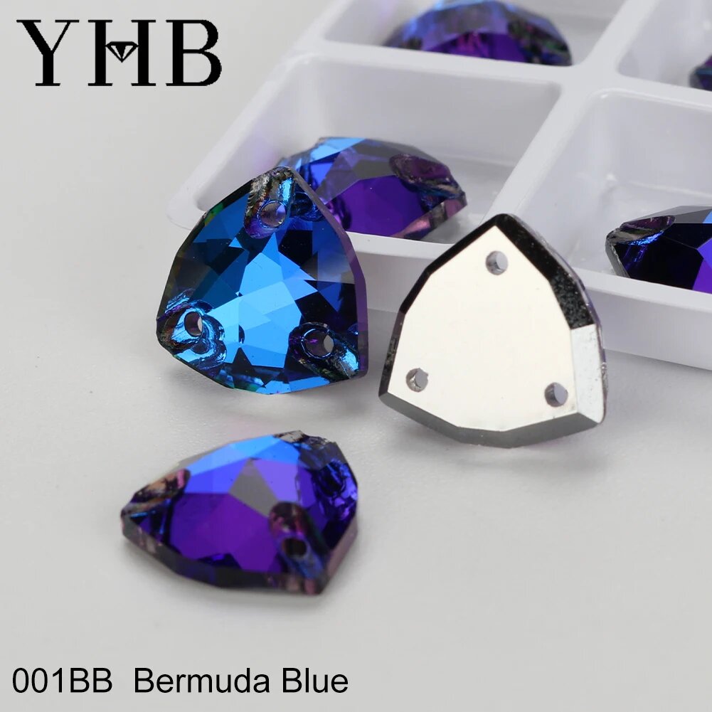 Стразы YHB 16 мм, Bermuda Blue, 18 шт