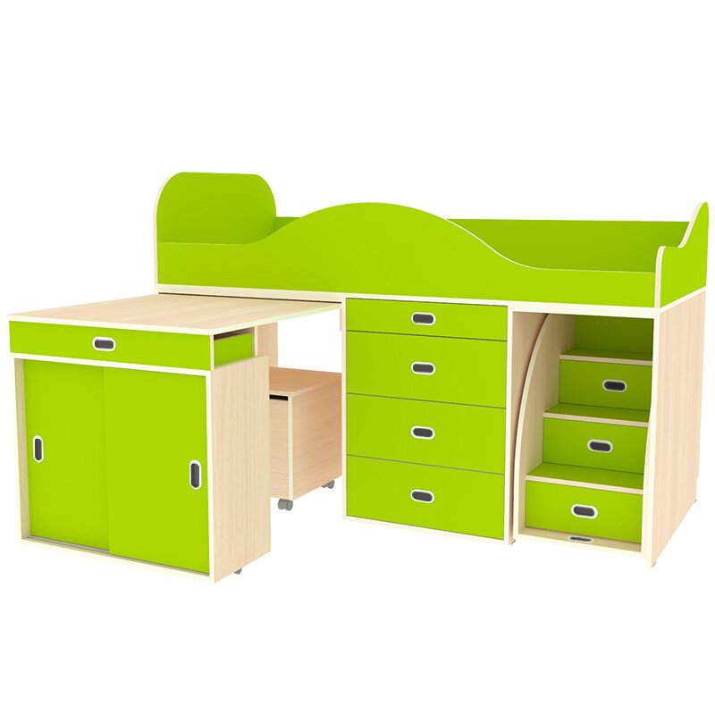 Кровать чердак Малыш Люкс Дуб Молочный Лайм