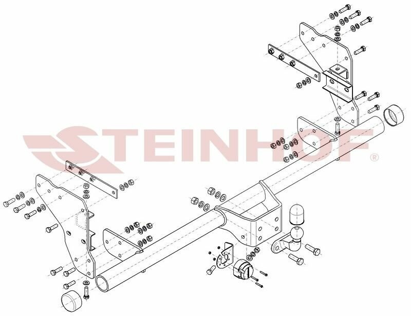 Фаркоп на Mitsubishi L200 2019-2023 без подрезки бампера (паспорт и сертификат в комплекте)(без электрики) Steinhof. M-361