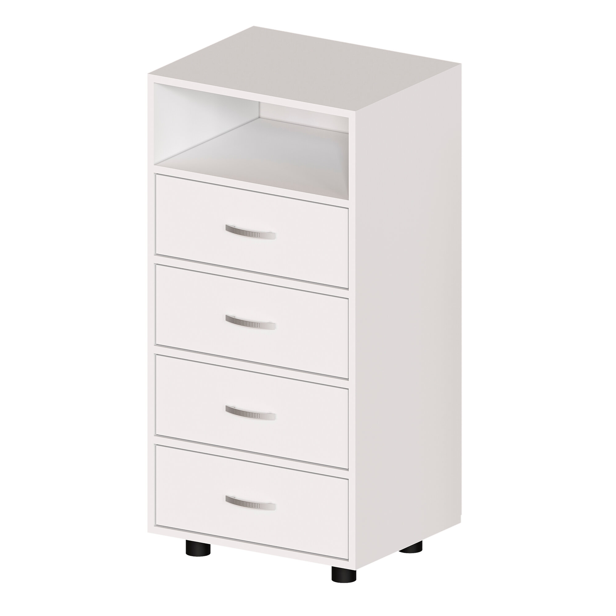 Комод СитиМебель-8 Ширина 40 см, Глубина 30 см, Высота 103 см, цвет: белый