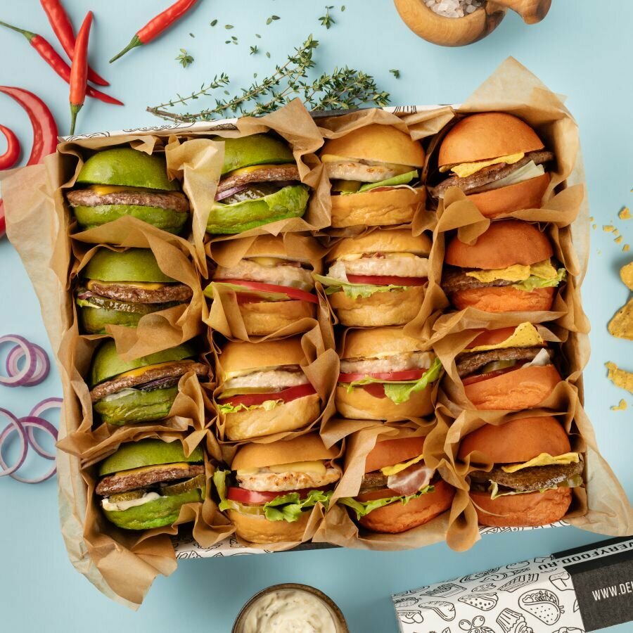 Бокс мини-бургеров премиум #6