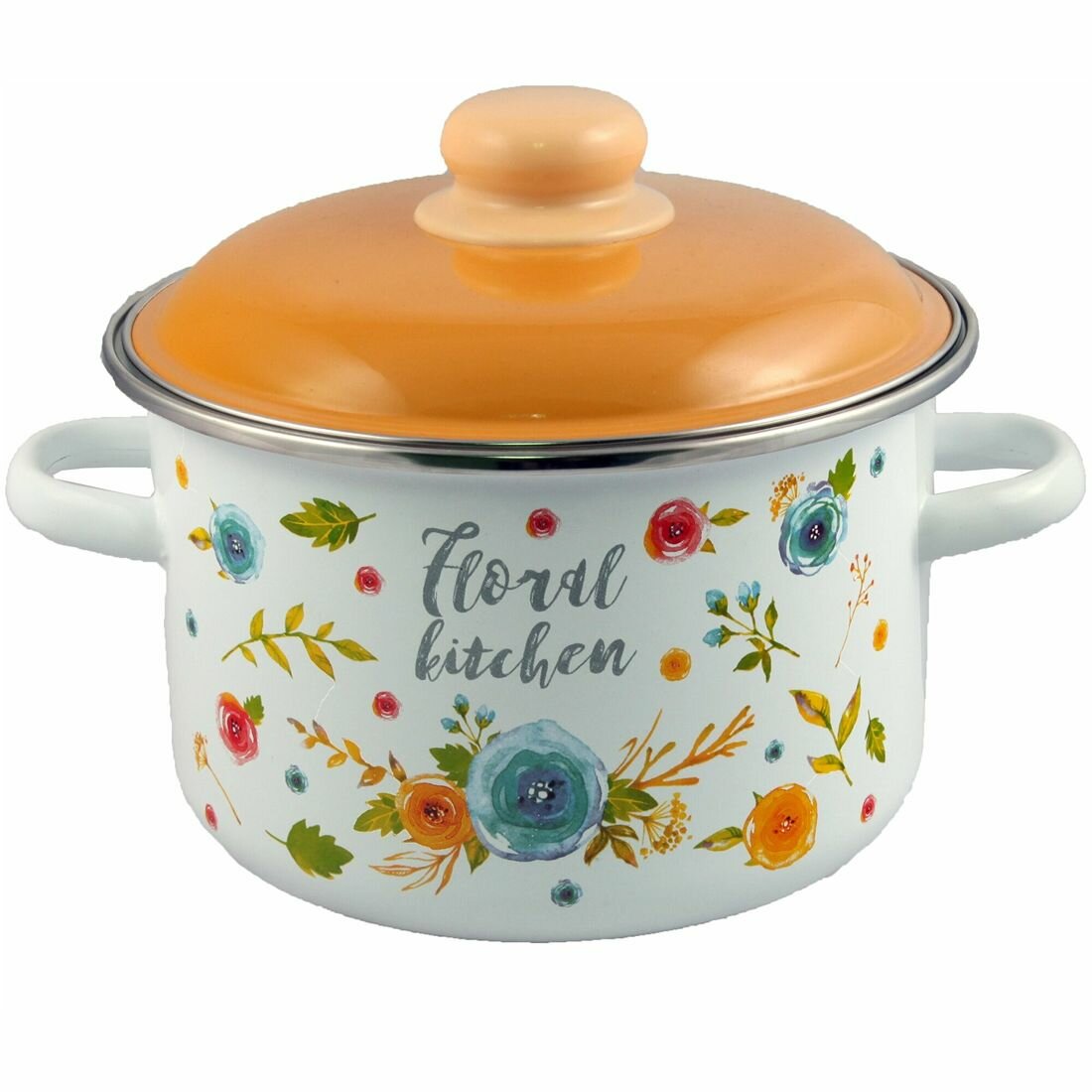 Кастрюля 2,0л Appetite Floral kitchen цил эмаль