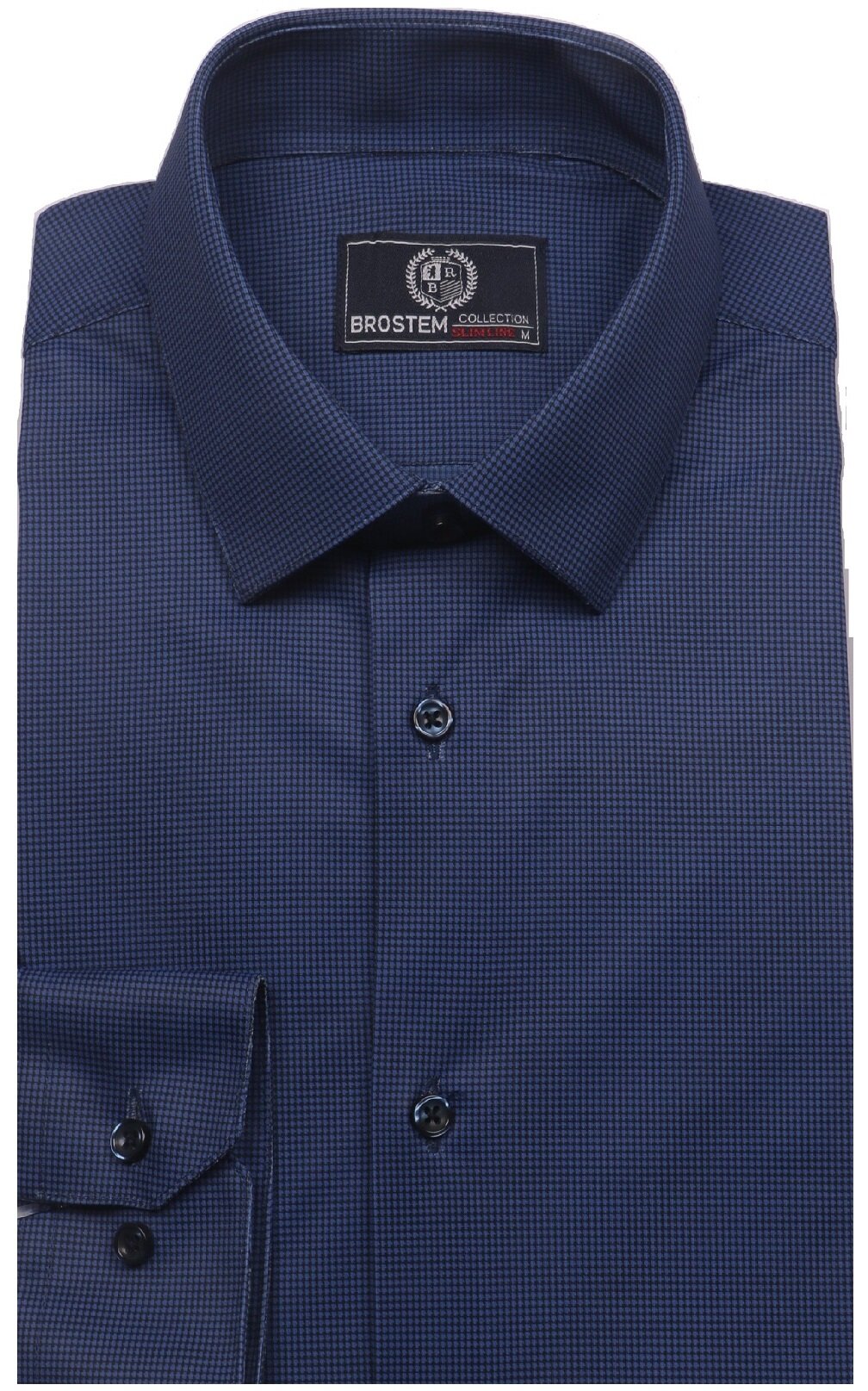 Рубашка полуприталенная, длинный рукав, без карманов