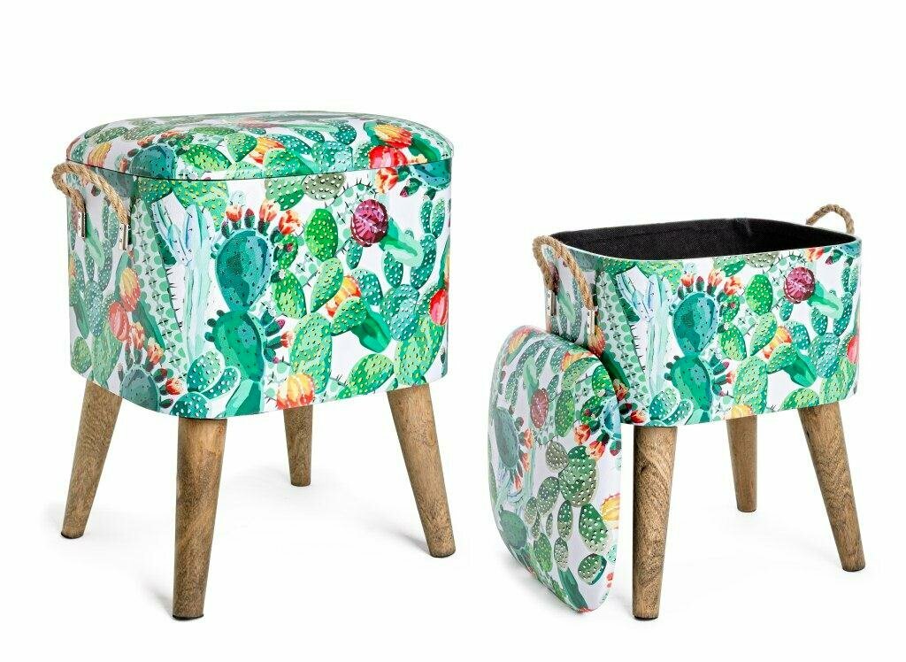 Пуфы набор 2 шт. BIZZOTTO FORESTIS storage 0720345 340х285х420h; 375х345х470h