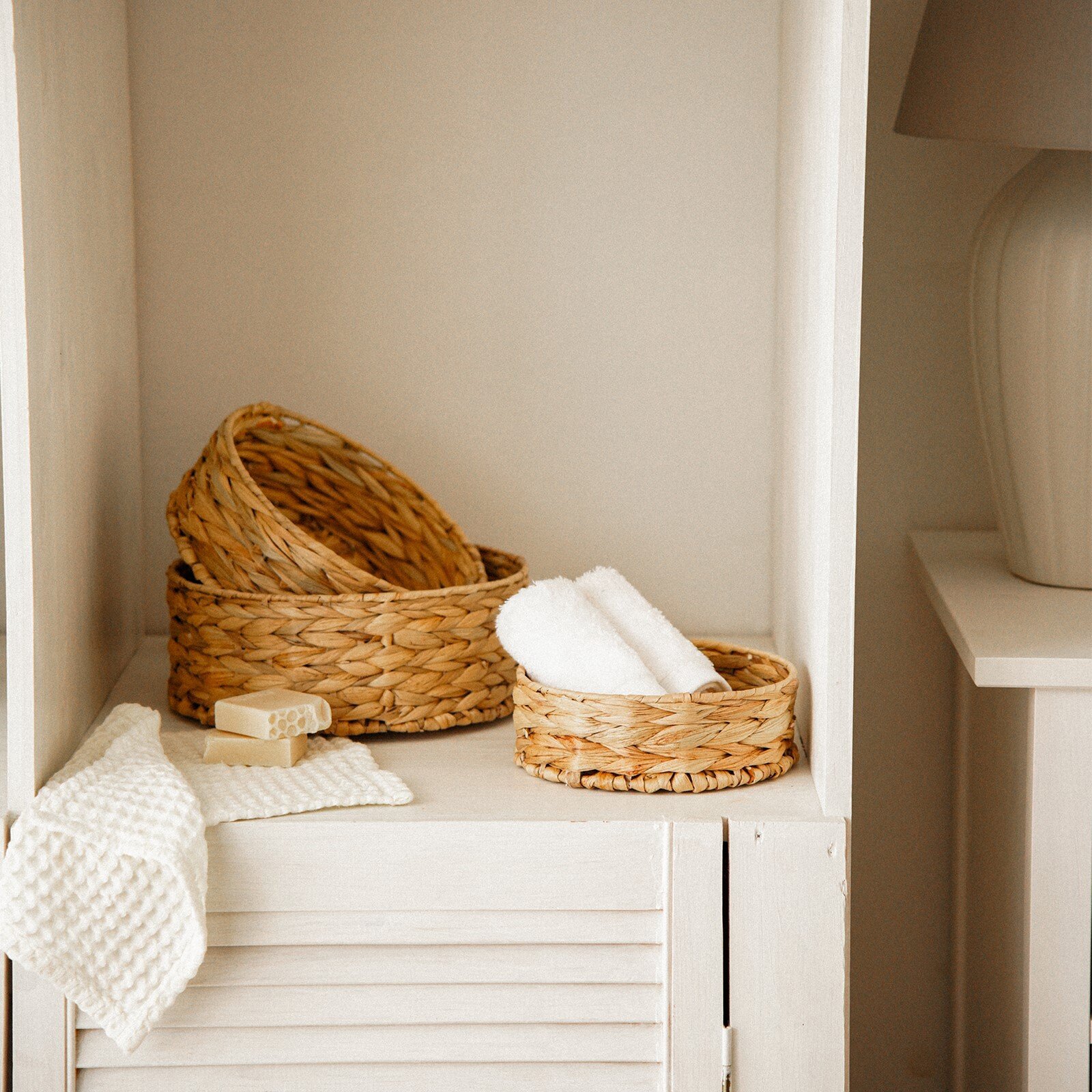 Корзины для хранения SL Home, плетёные, ручной работы, 3 шт: 21×21×7 см, 25×25×10 см, 29×29×11 см