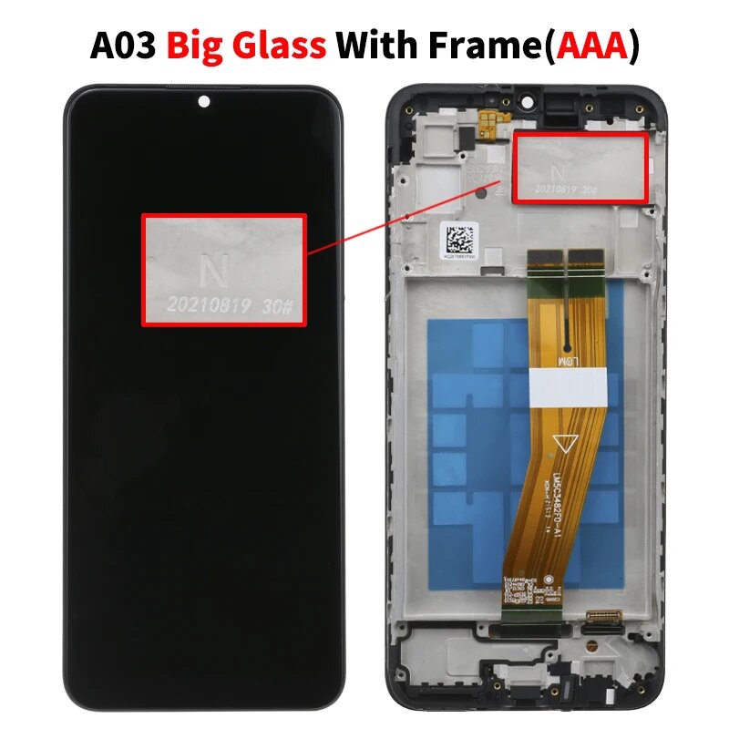 Высокое качество 6,5 "для Samsung A03 A035F ЖК-дисплей с цифровым Big AAA With Frame