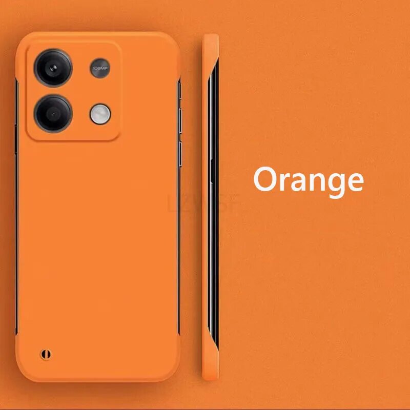 Оранжевый чехол Redmi Note 13 5G, матовый, жесткий
