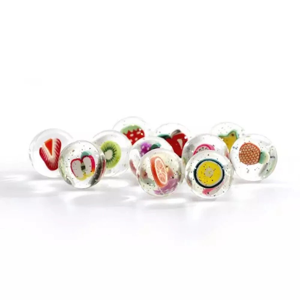 Игрушки-попрыгунчики YOUSHITOP, резиновые, фрукты, 10 шт.