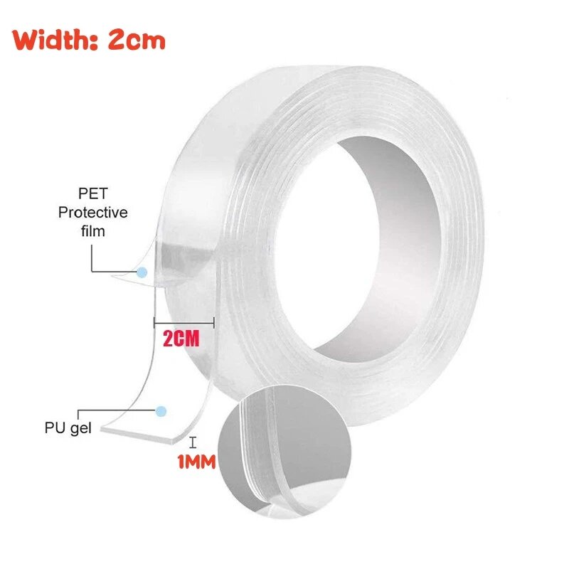 Double-sided adhesive tape 5M/3M Width 2cm, 1 meter