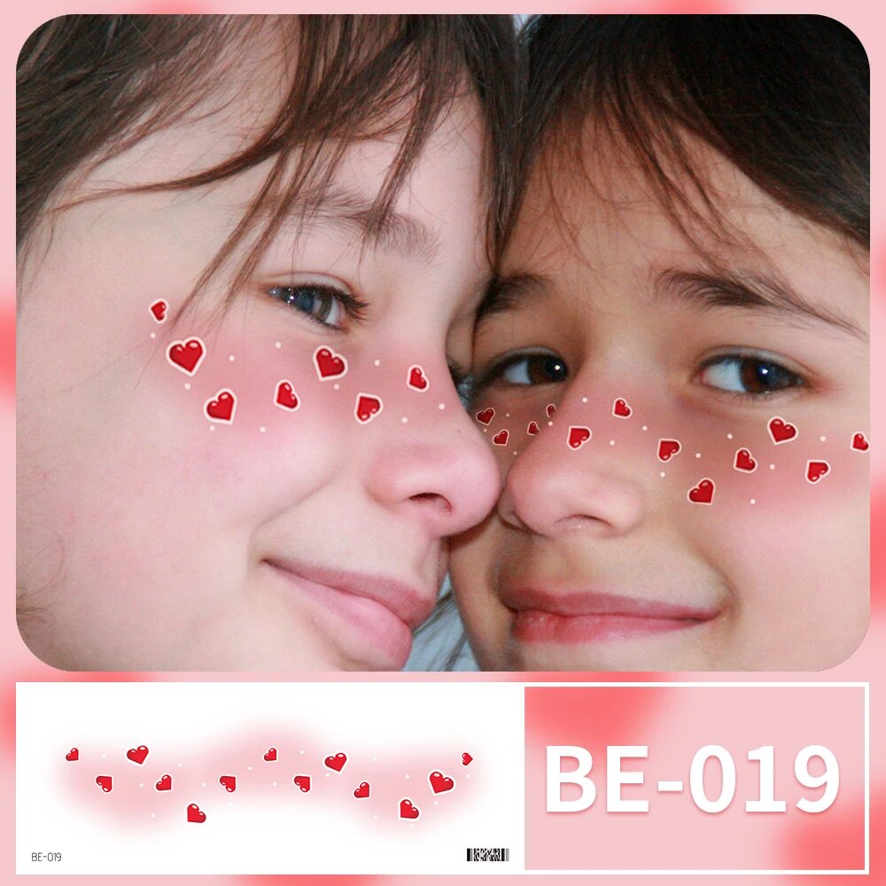 Временные татуировки Rocooart Веснушки и сердечки BE-019