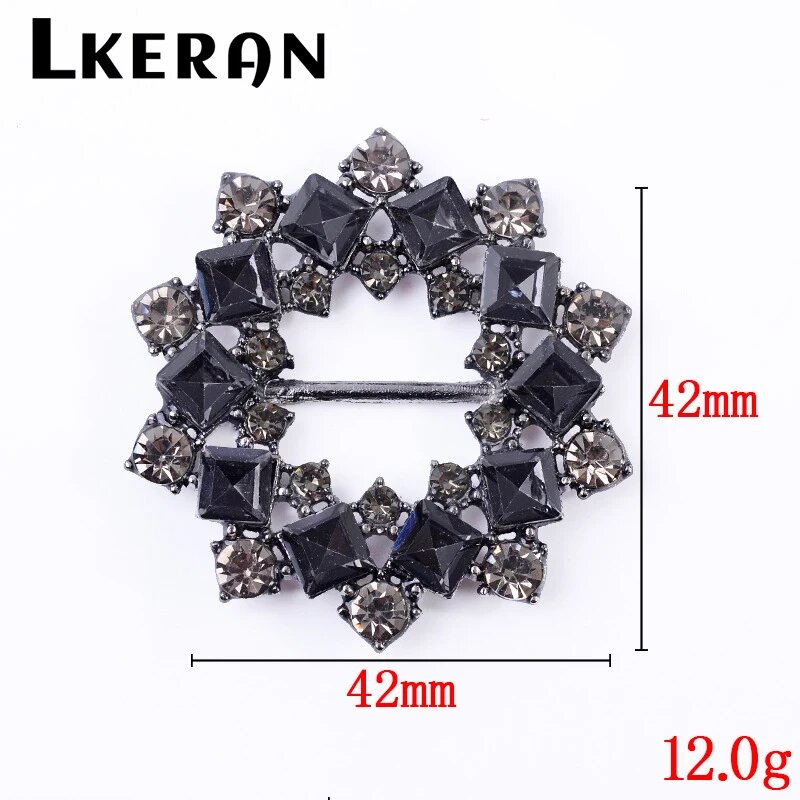 Пряжки Lkeran металлические серебристые с кристаллами 42 мм B