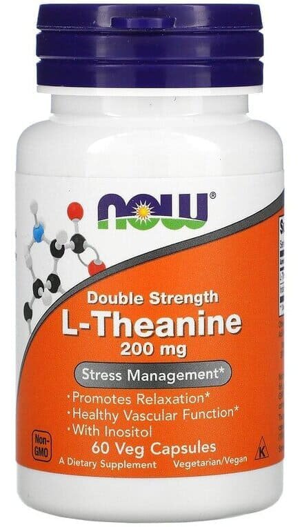 NOW Foods L-Theanine / L-Теанин 200 мг 60 капсул