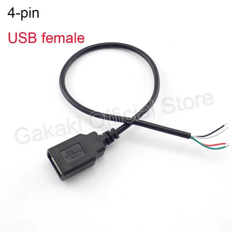 USB female 4-pin, кабель 0.3 м, 4 wire usb female