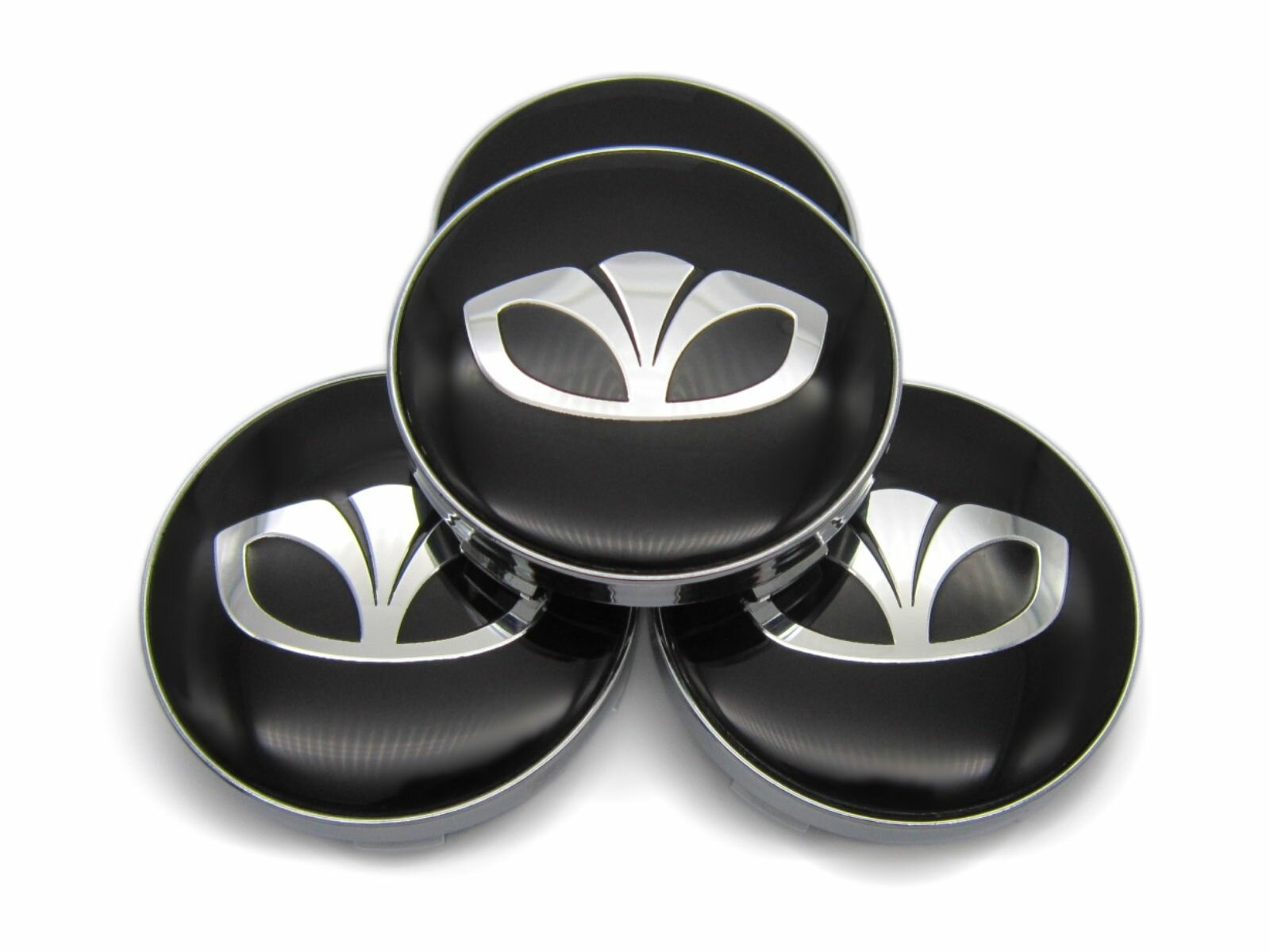 Колпачки заглушки на литые диски Daewoo Лилия 60/56 мм, комплект 4 шт.