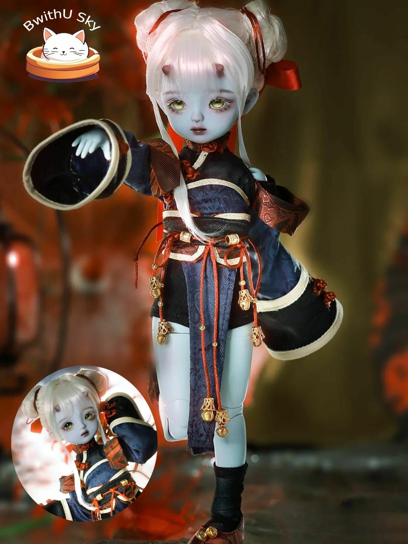 BwithU 1/6 Yuki Фигурка Маргаритки, Темный труп, Чонсам, Гоблинский шар на Хэллоуин, Шарнирная кукла