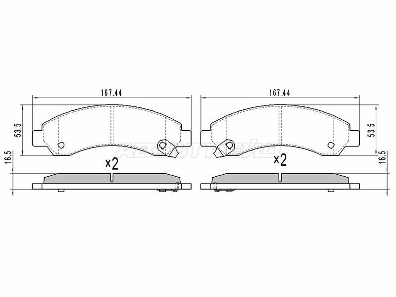 Колодки тормозные (Спереди) Great Wall Hover H3 10-16 / Hover H5 11-16 / Isuzu D-MAX 02-12