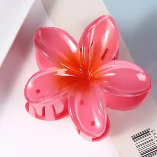 Розовая заколка-краб с цветком, Color: 8