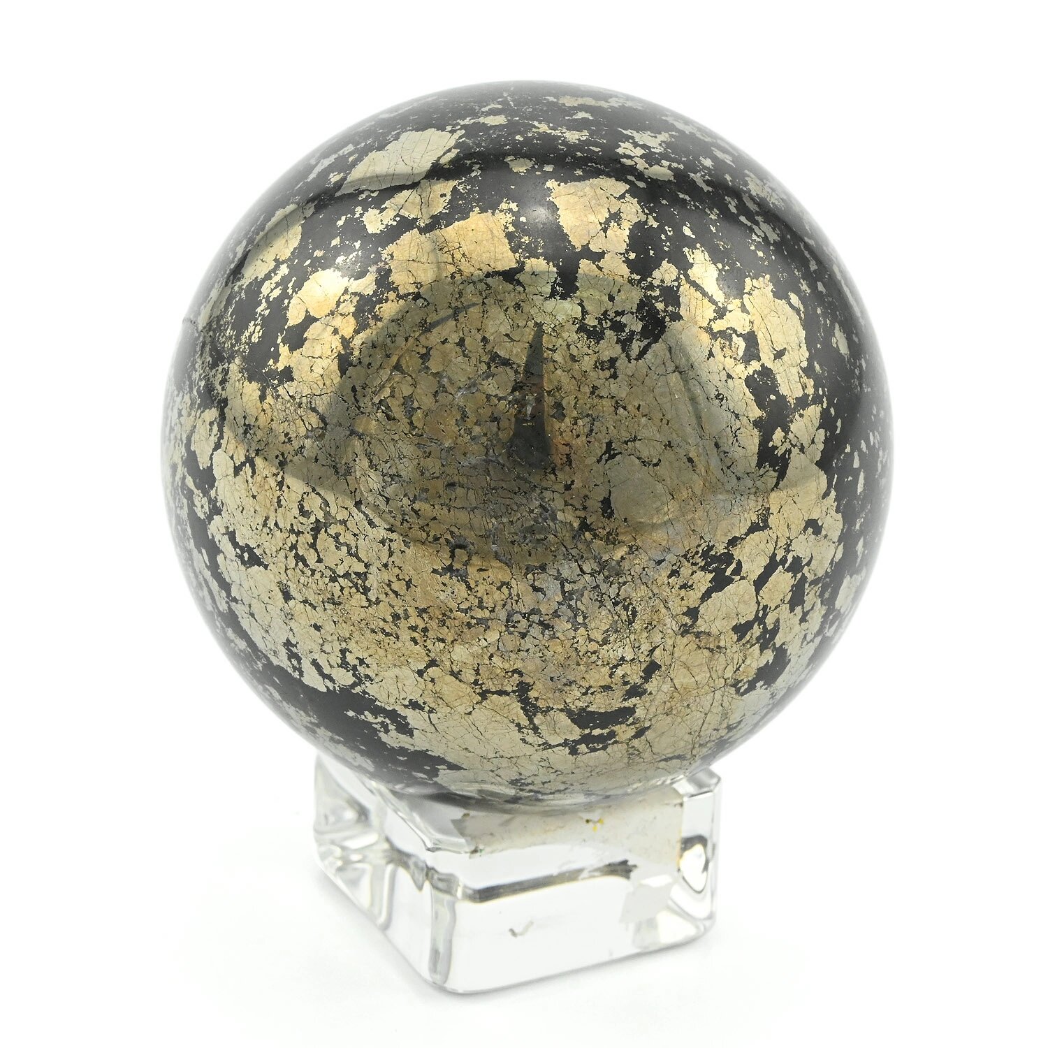 Шар из пирита самородного, диаметр 74мм, 793г .