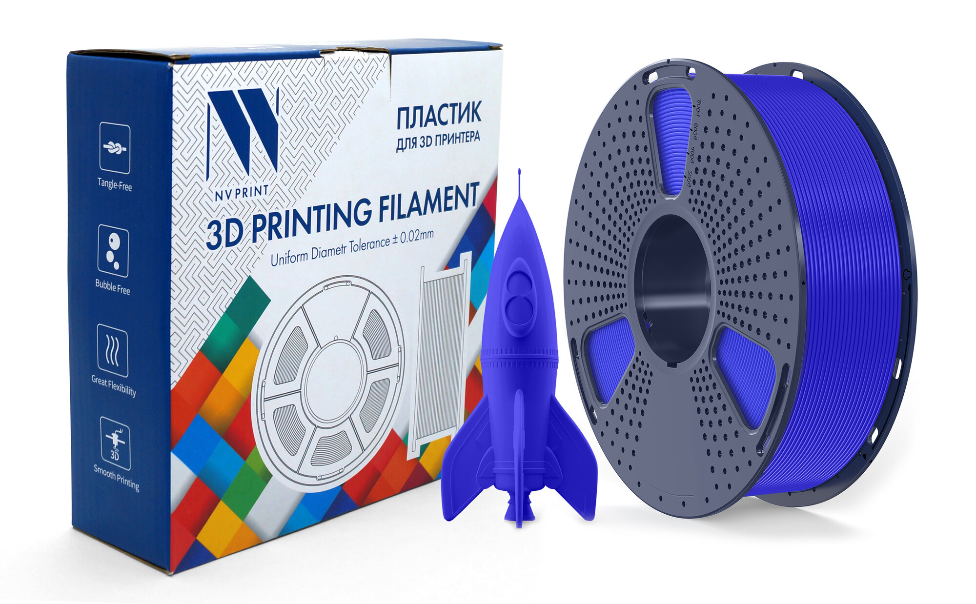 Филамент NV PRINT PLA High Speed Blue для 3D печати